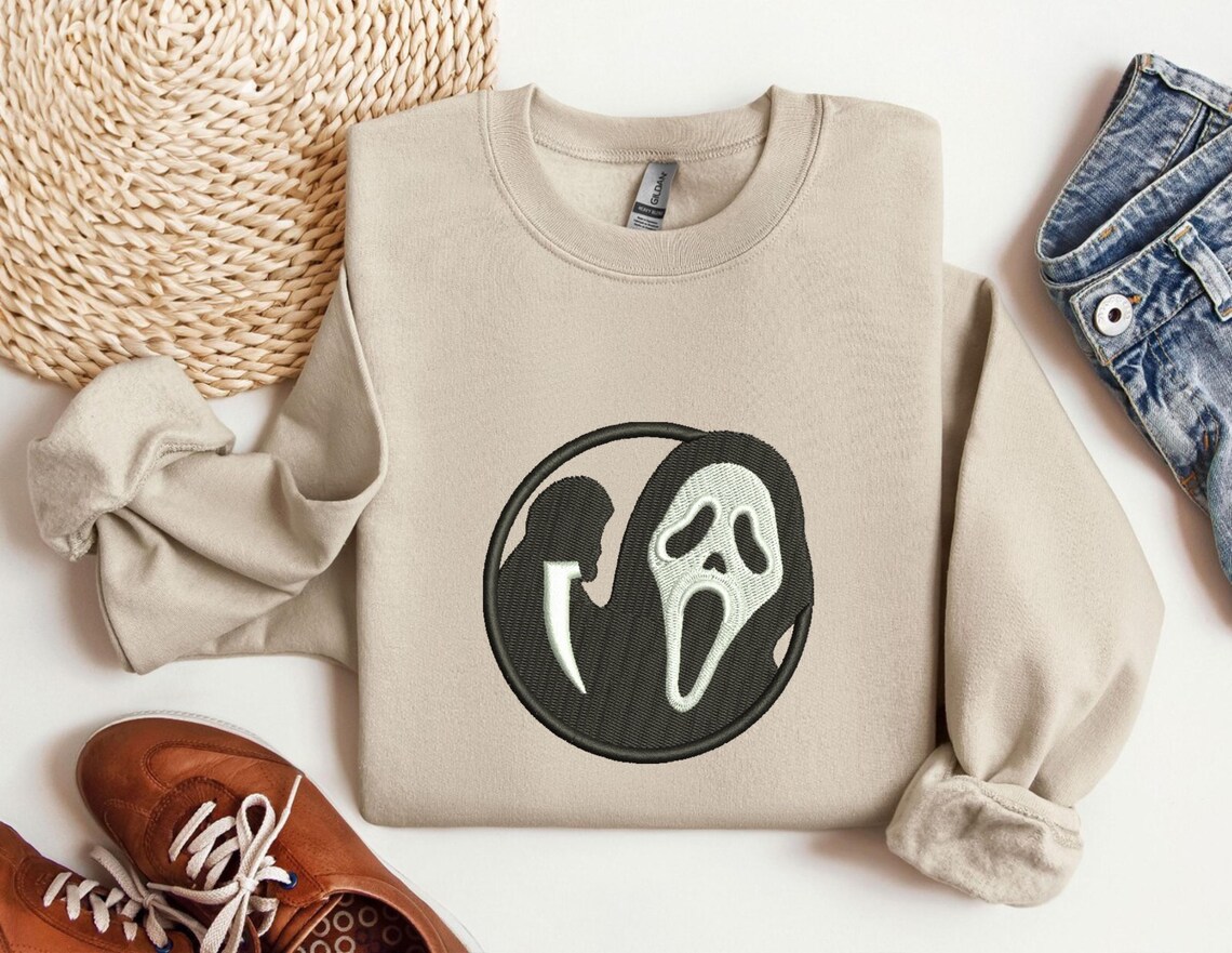 Scream Ghostface Embroidery Design | Halloween Horror File (DST PES EXP ...