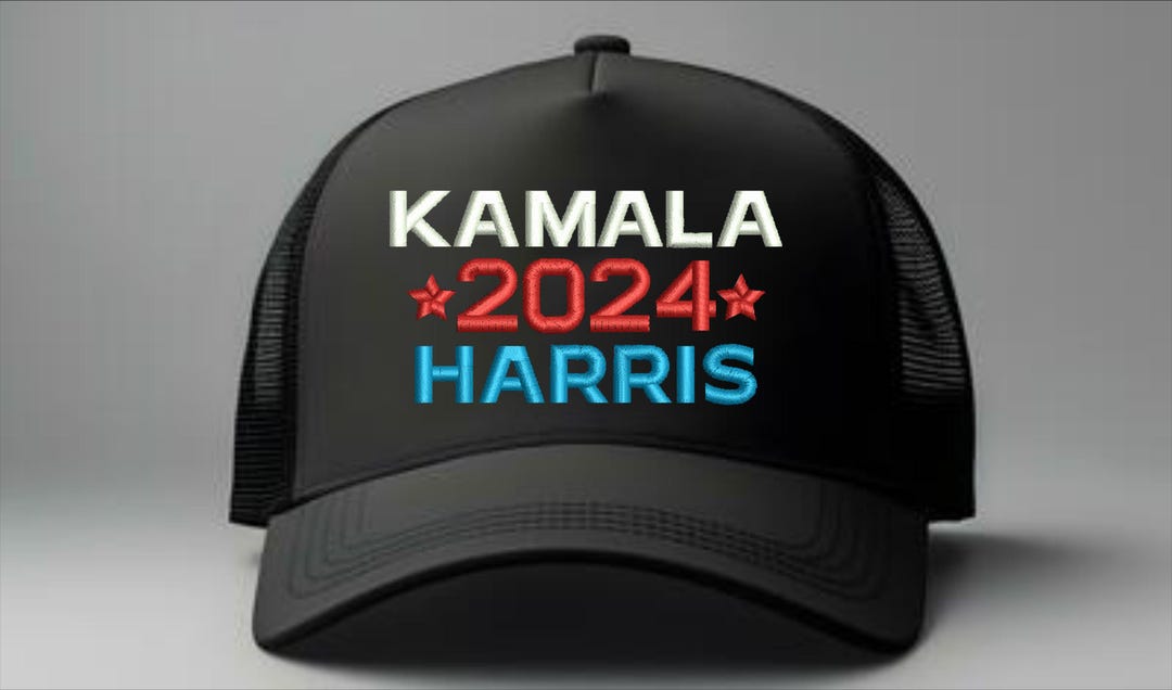 Kamala Harris Hat Machine Embroidery Design | Harris President 2024 Cap ...