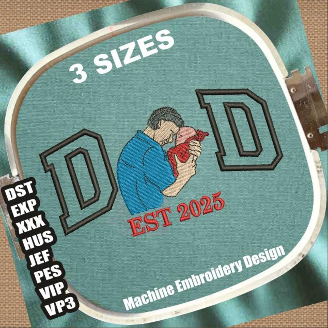 Dad With Baby Machine Embroidery Designs | Fathers Day Embroidery ...