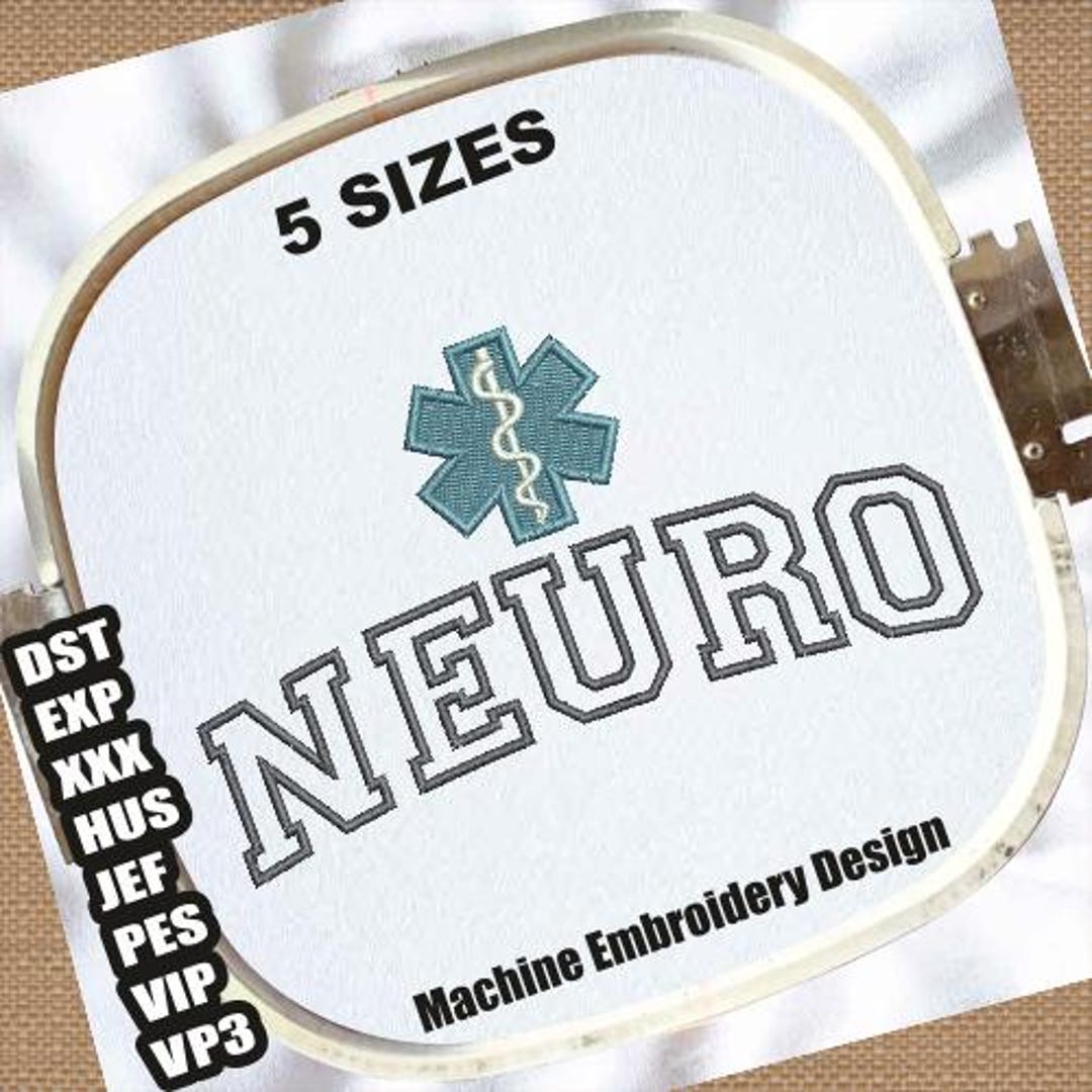 Neurology Machine Embroidery Designs | Neuro Outline Letters Embroidery ...