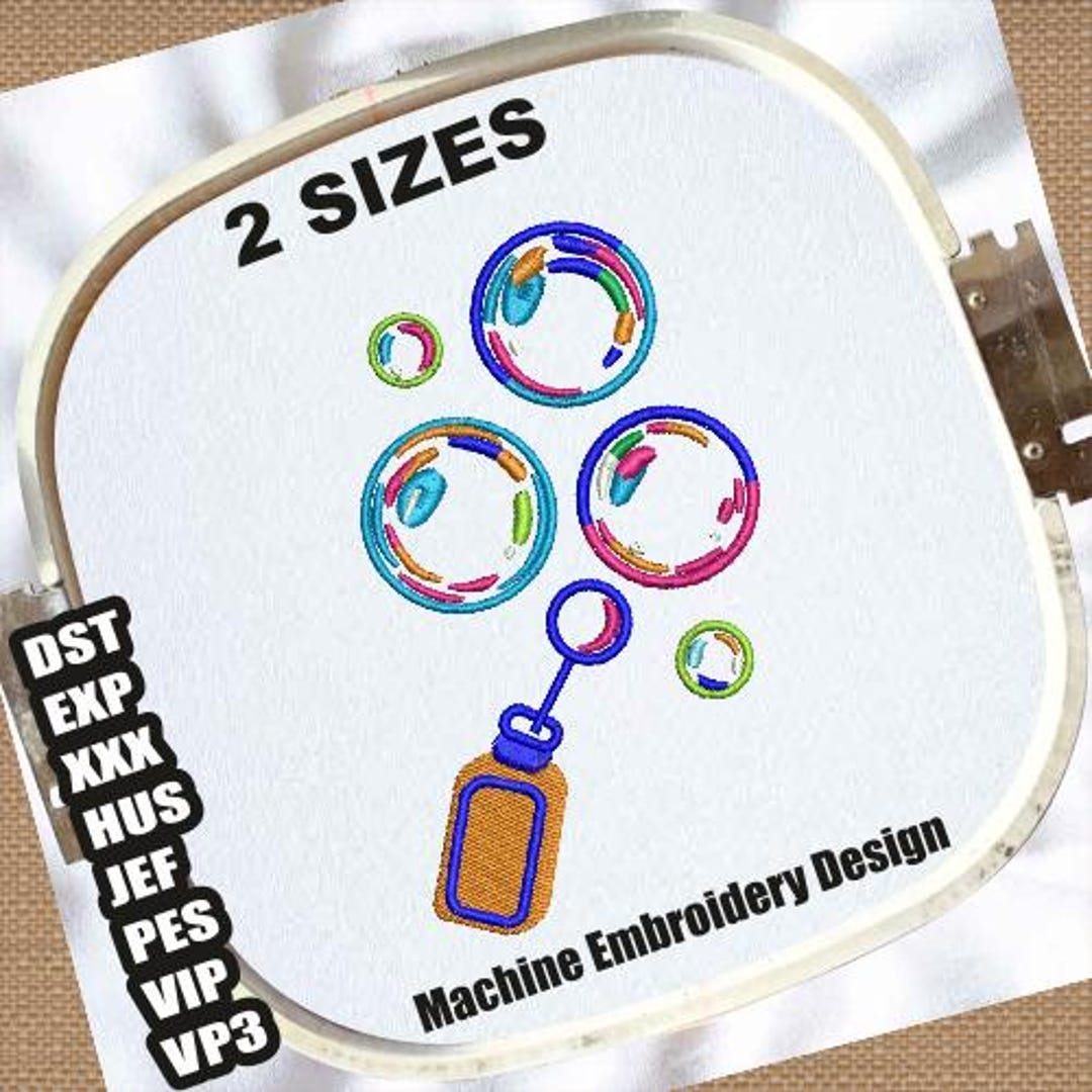 Soap Bubbles Machine Embroidery Design | DST PES EXP + More (digital ...