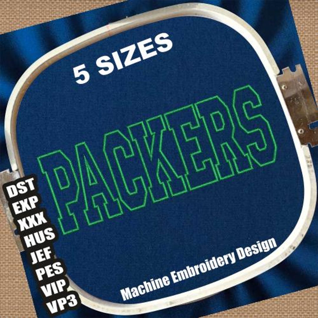 Packers Letters Machine Embroidery Designs | Packers Outline Embroidery ...