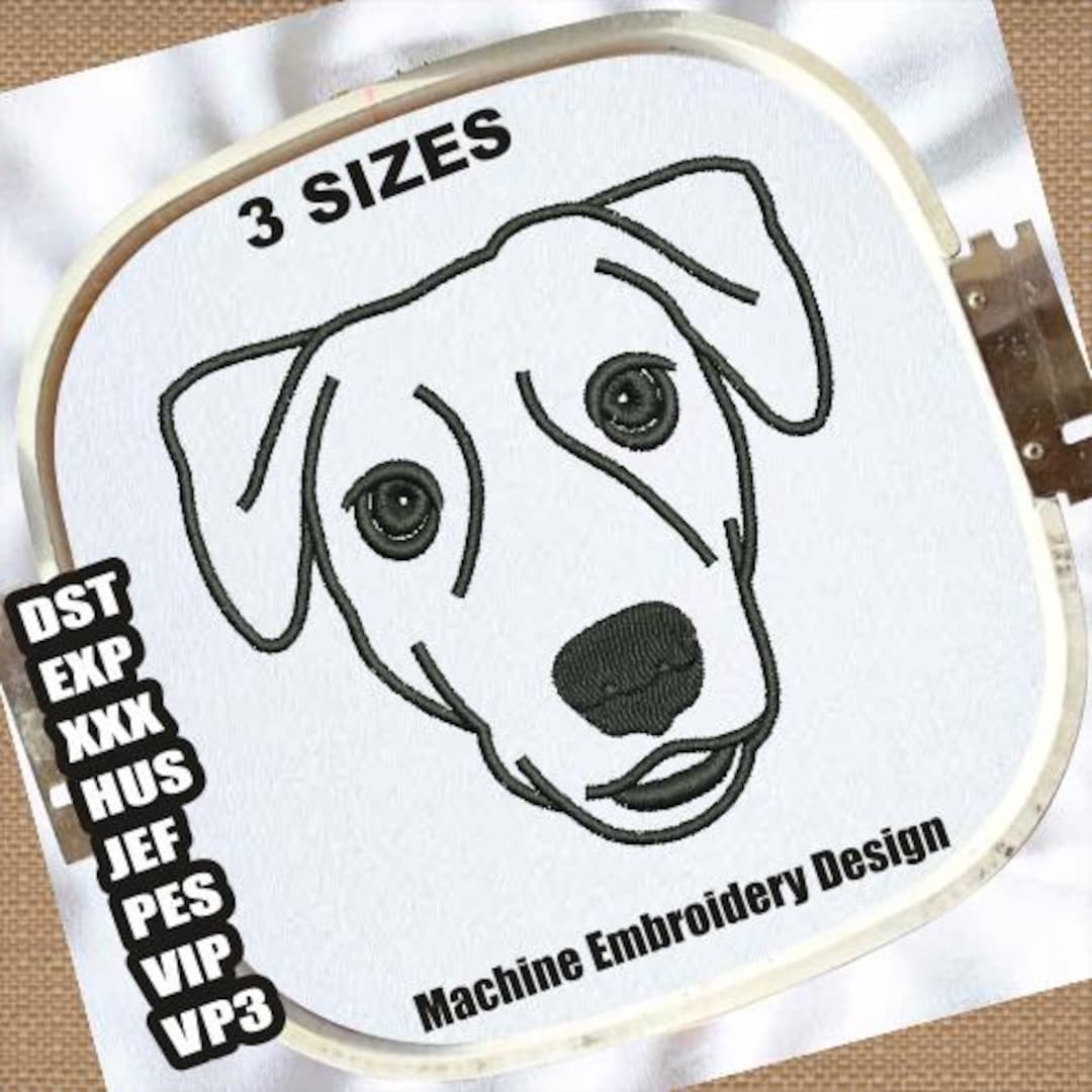 Dog Face Outline Machine Embroidery Designs | Dog Face Border ...