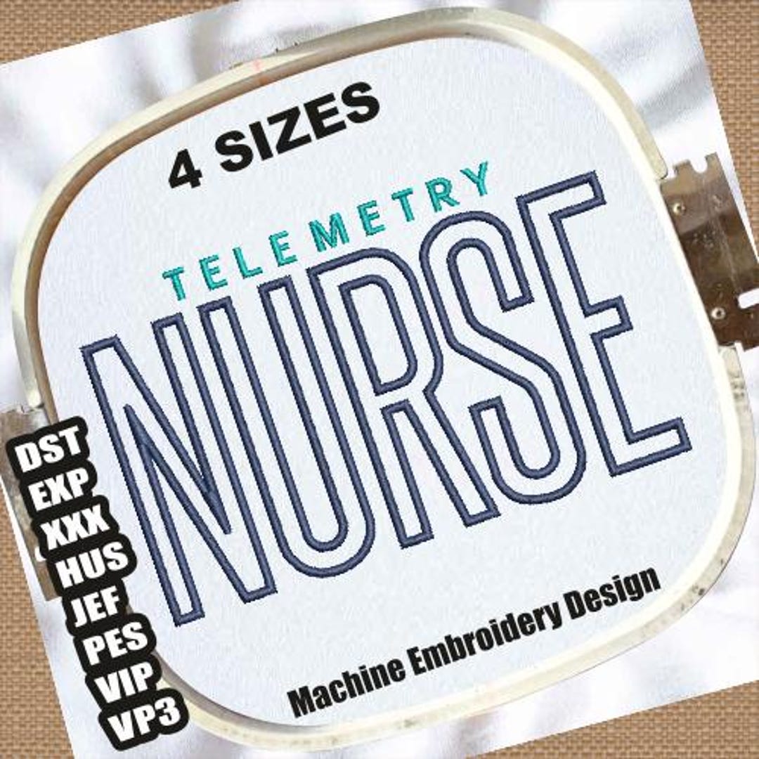 Telemetry Nurse Letters Machine Embroidery Designs | Tele Nurse ...