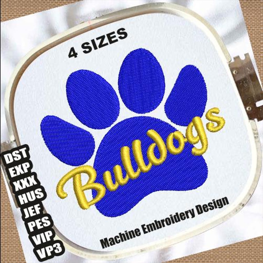 Bulldogs Paw Machine Embroidery Design | 4 Sizes (dst Pes Exp Jef) - Etsy