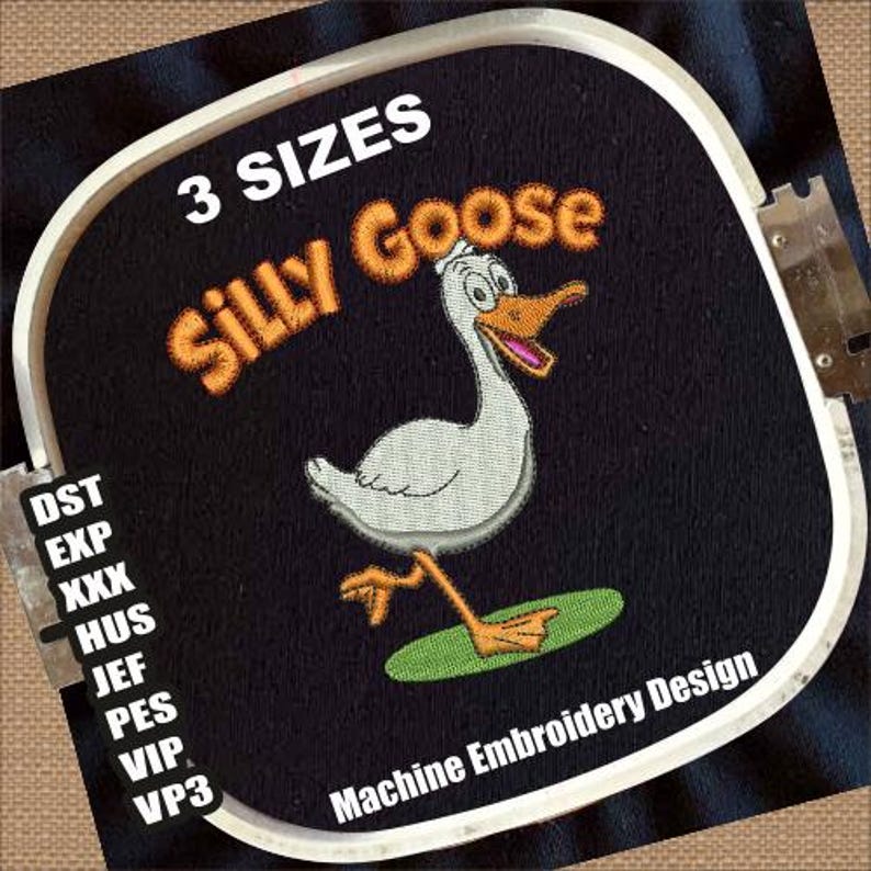 Silly Goose Machine Embroidery Designs | Goose Cartoon Embroidery ...