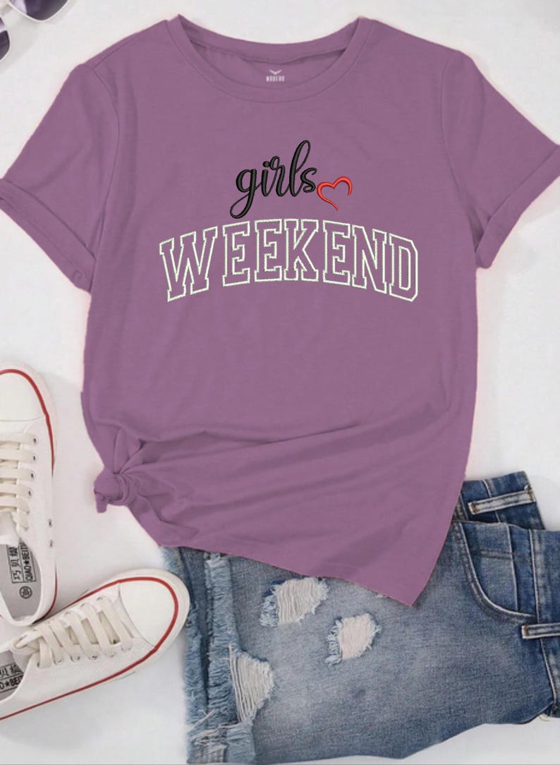 Girls Weekend Outline Letters Embroidery Design | Machine Embroidery ...