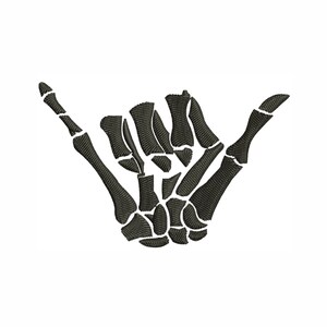 Skeleton Shaka Sign Embroidery Design Shaka Skeleton Hand Sign Dst File ...