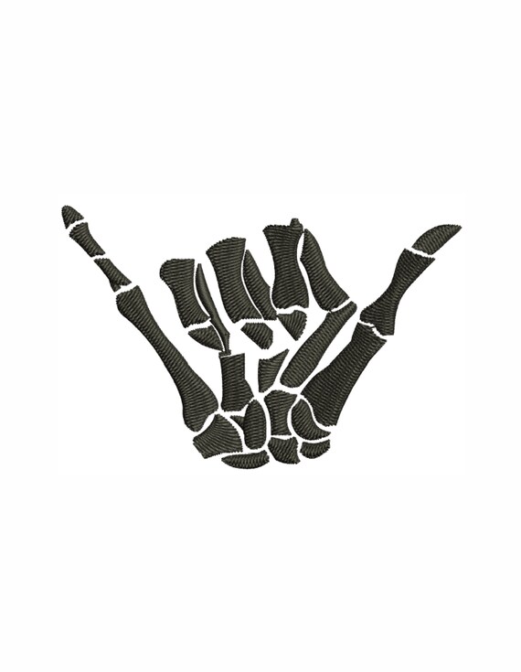 Skeleton Shaka Sign Embroidery Design Shaka Skeleton Hand - Etsy