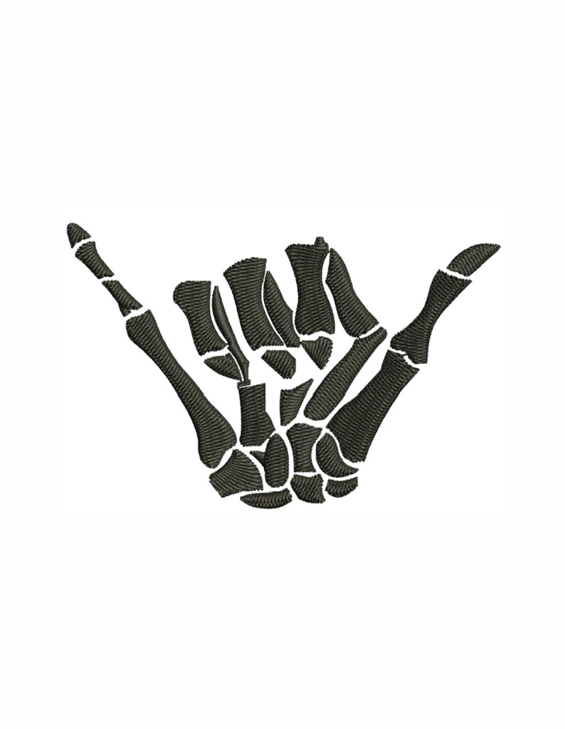 Skeleton Shaka Sign Embroidery Design Shaka Skeleton Hand - Etsy