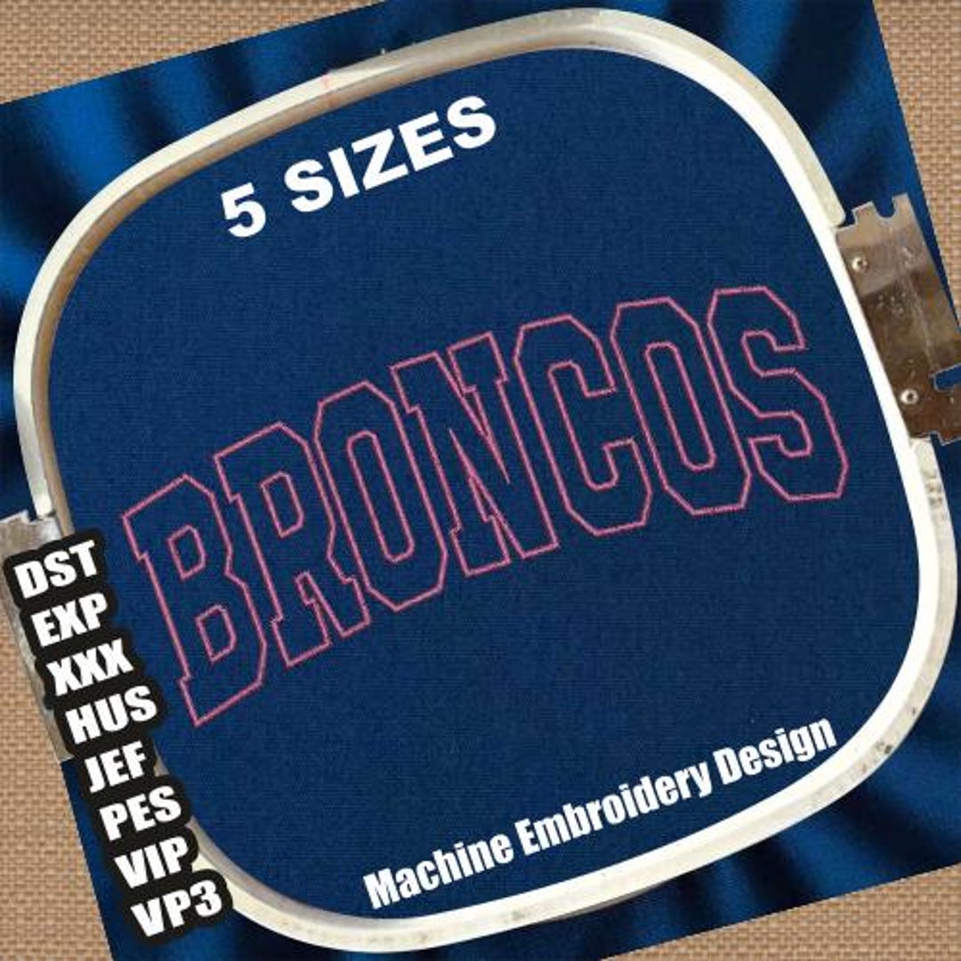 Broncos Outline Machine Embroidery Designs | Broncos Border Embroidery ...