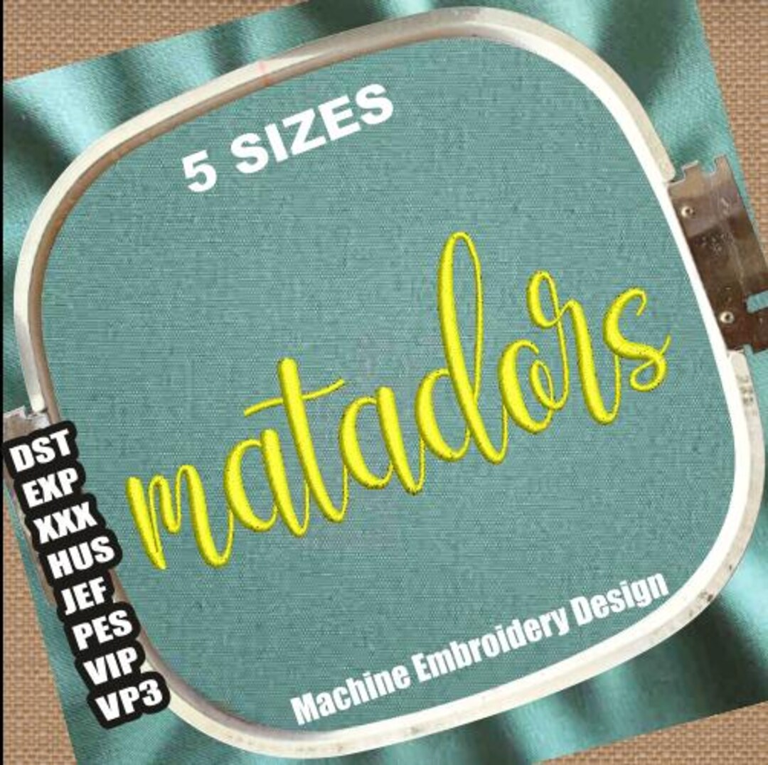 Matadors Letters Machine Embroidery Design | Matadors Embroidery ...