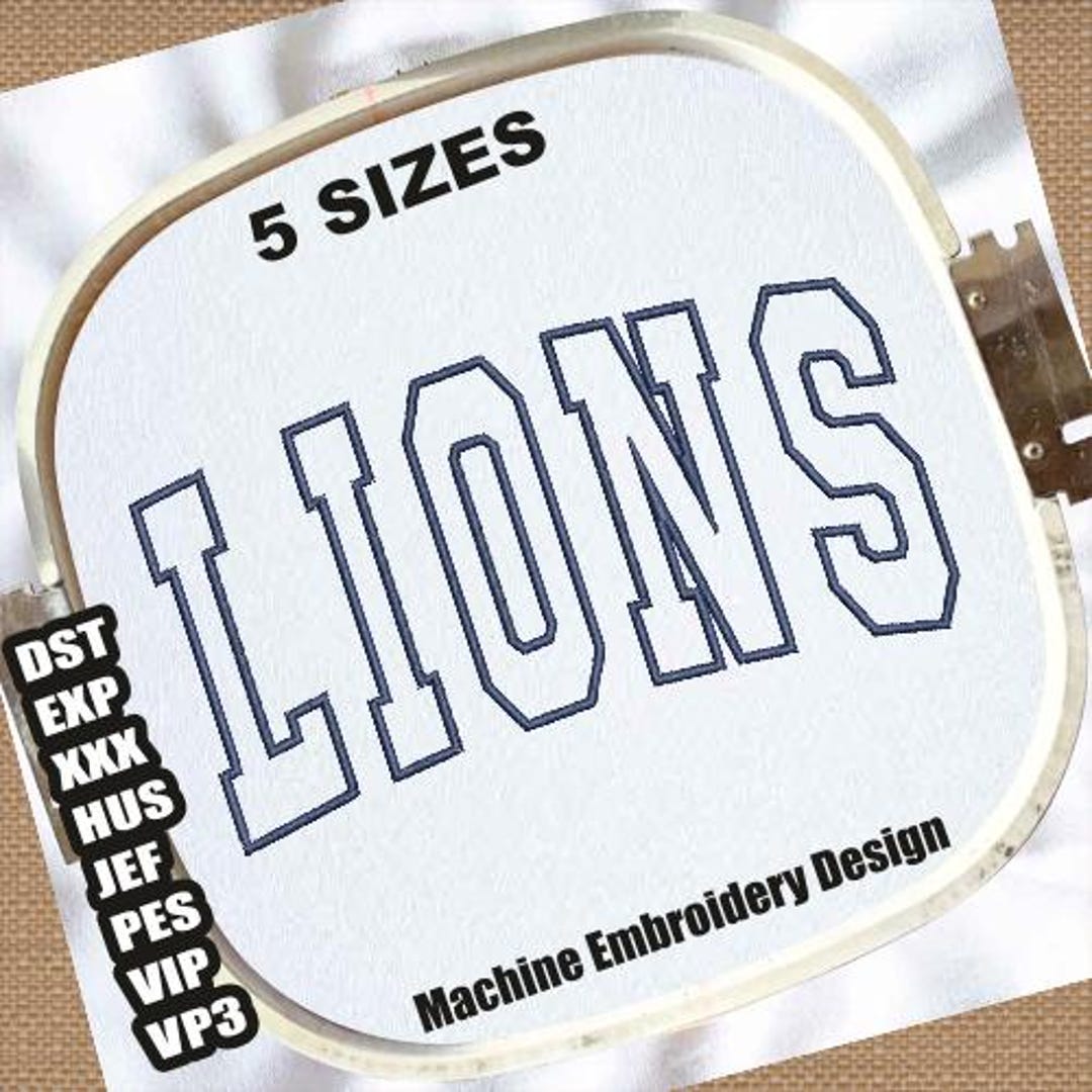 Lions Letters Outline Embroidery Design | Machine Embroidery Files - Etsy