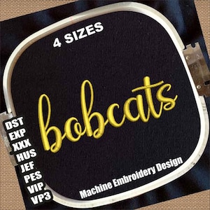 Bobcats 3D Puff Machine Embroidery Design | Bobcats 3D Puffy Foam Letters Embroidery Patterns ...