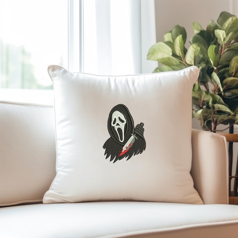 Ghost Face Embroidery Design | Scream Halloween File (3 Sizes) - Etsy