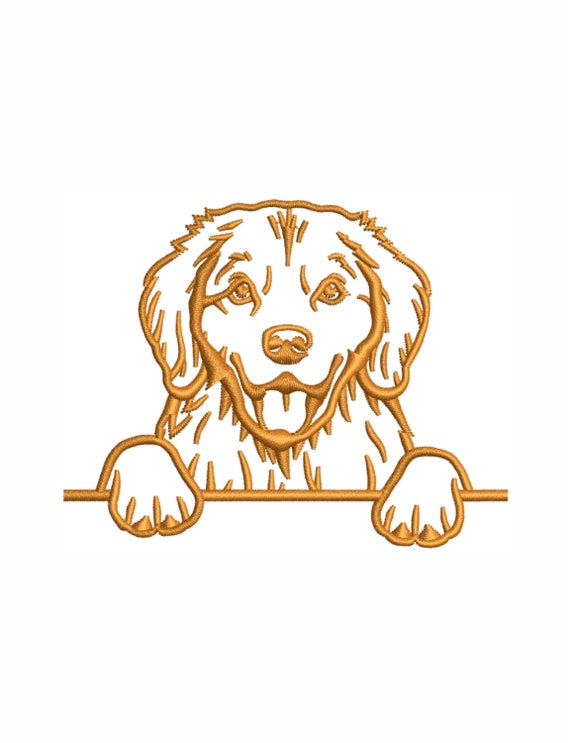 Golden Retriever Embroidery Design Golden Retriever Dog Dst - Etsy