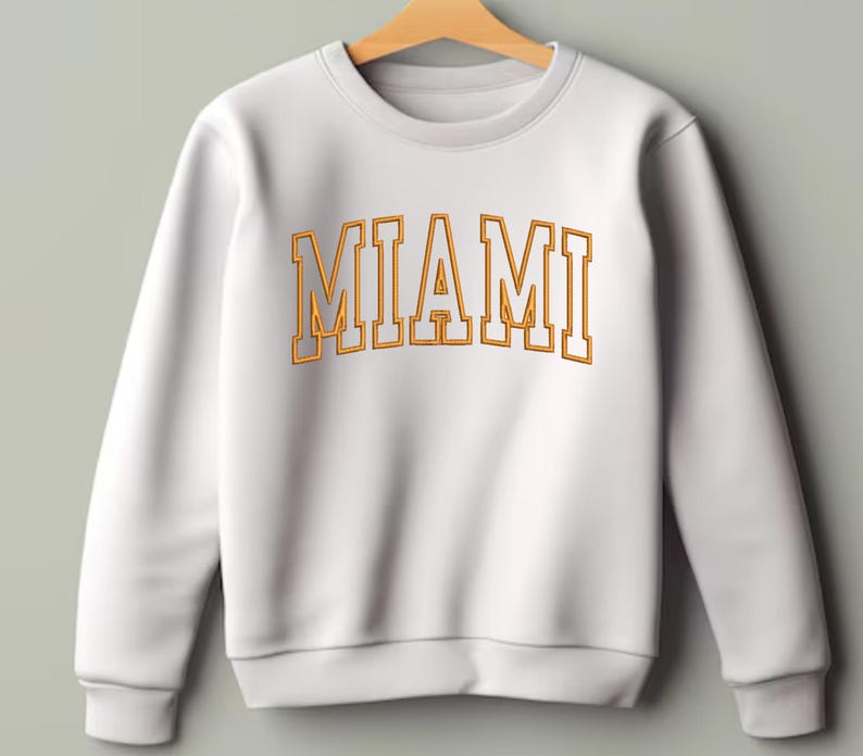 Miami Letters Applique Embroidery Design: Machine Embroidery File ...