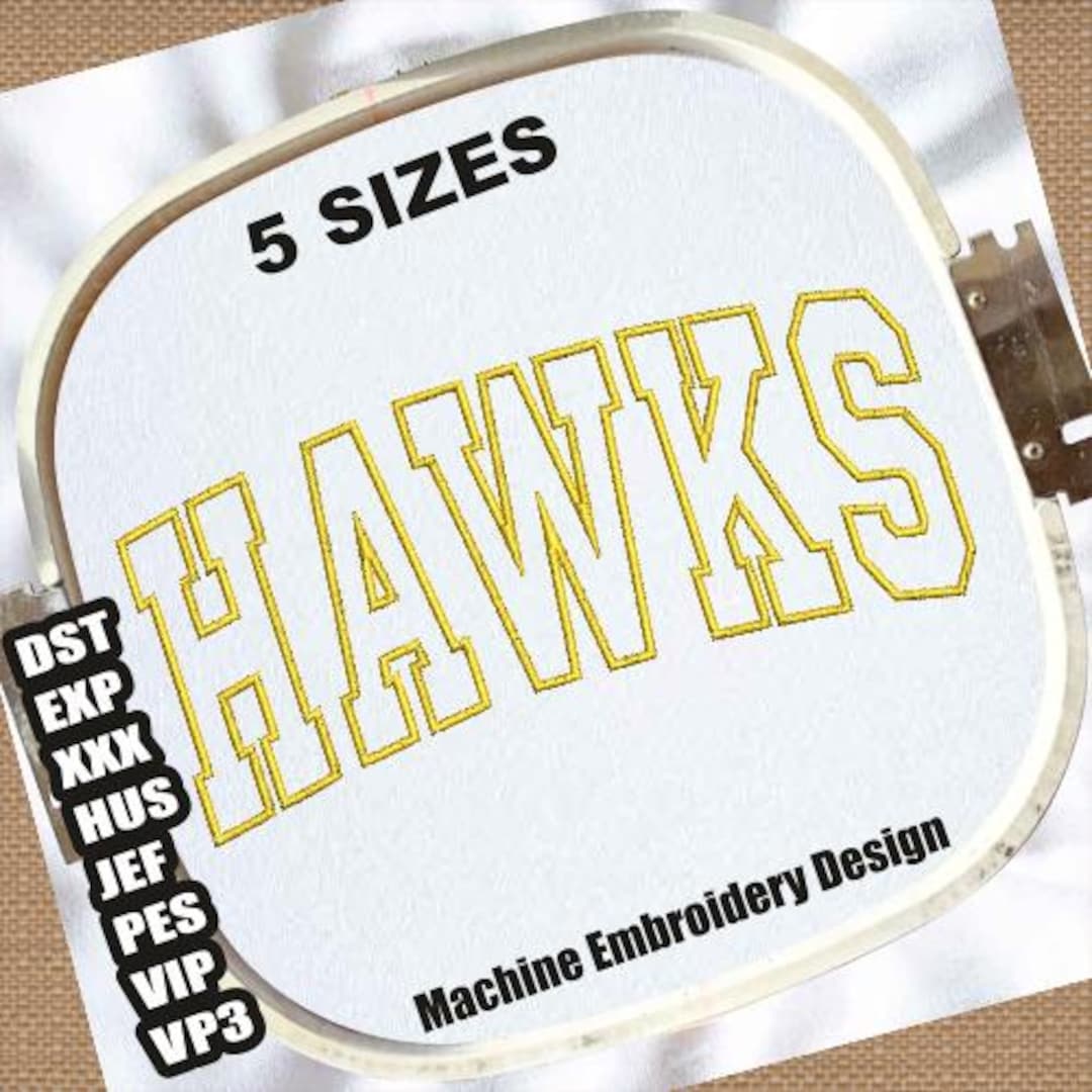Hawks Machine Embroidery Designs | Hawks Letters Embroidery Patterns ...