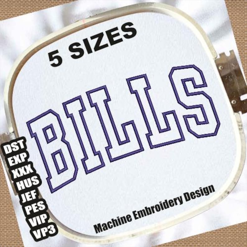 Bills Applique Machine Embroidery Designs | Outline Letters (DST PES ...