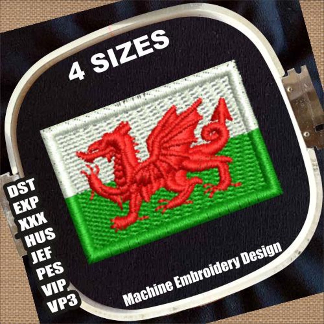 Flag of Wales Machine Embroidery Designs | Wales Flag Embroidery ...