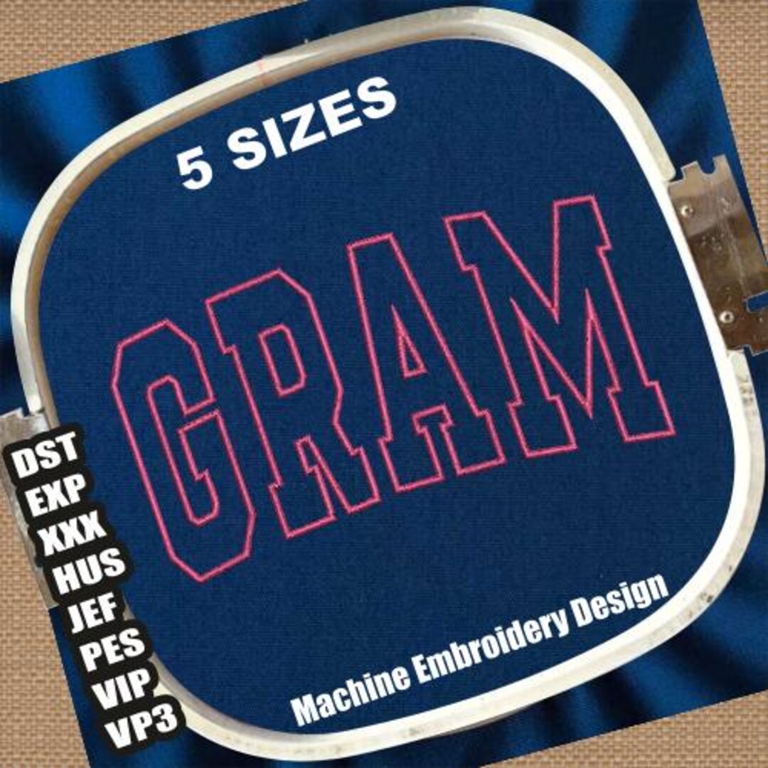 Gram Border Letters Machine Embroidery Design | Mothers Day Embroidery ...