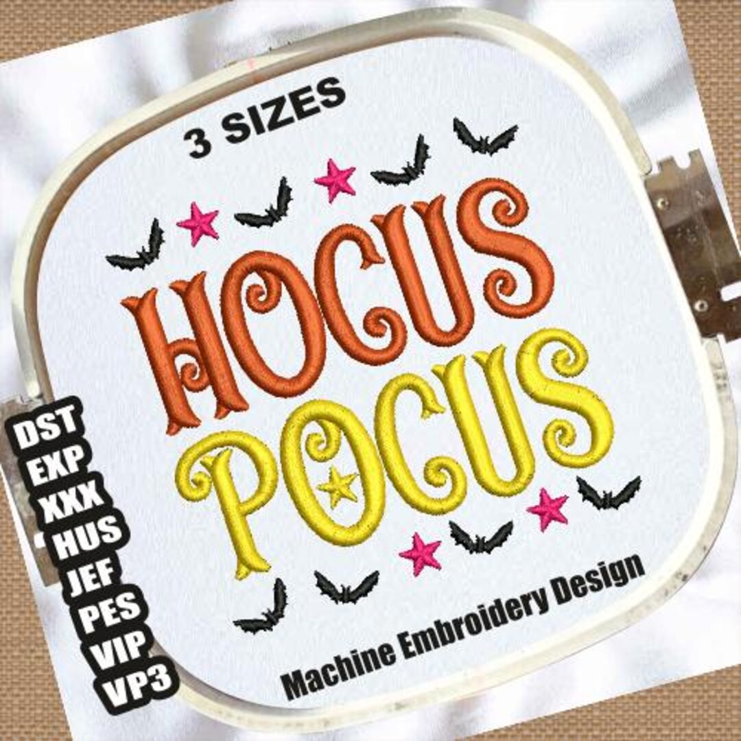 Hocus Pocus Machine Embroidery Design | Halloween Pattern (digital File ...