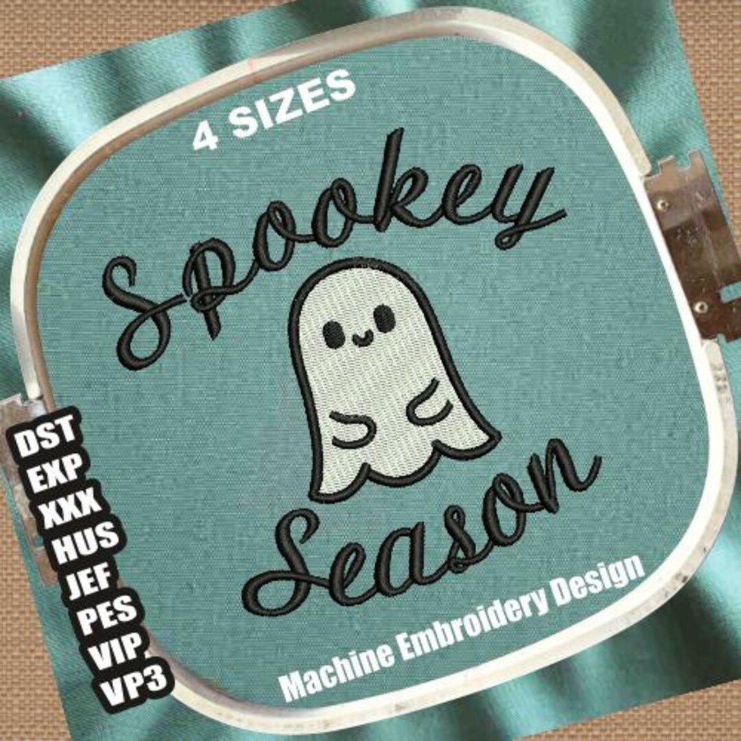Spooky Season Machine Embroidery Design | Spooky Ghost Embroidery ...