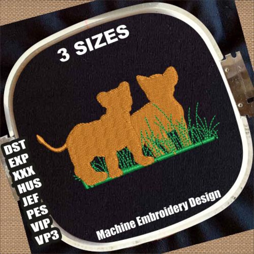 Cute Lion Cubs Machine Embroidery Designs | Cub Embroidery Patterns ...