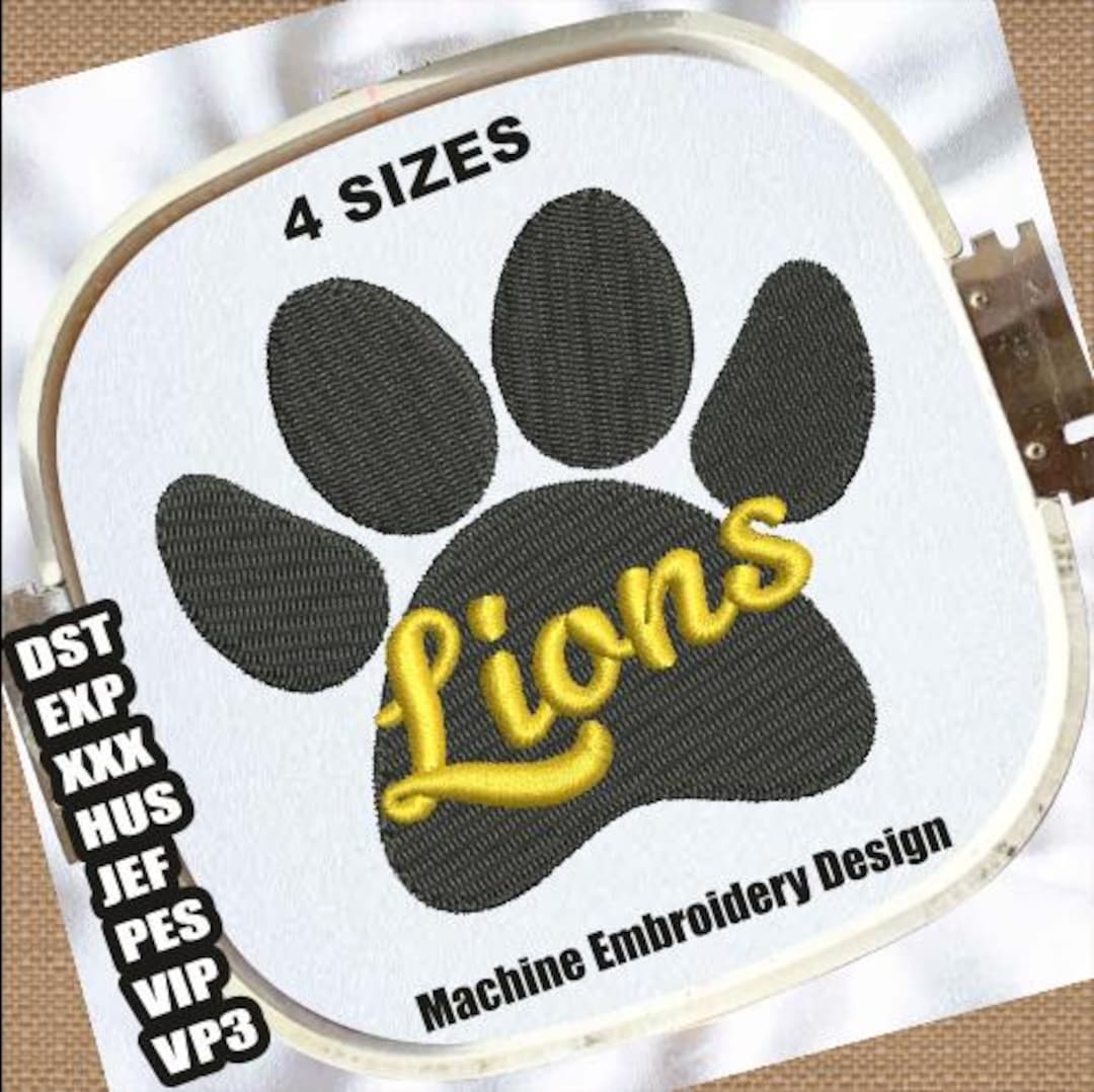 Lions Paw Machine Embroidery Designs | Lions Paw Print Embroidery ...