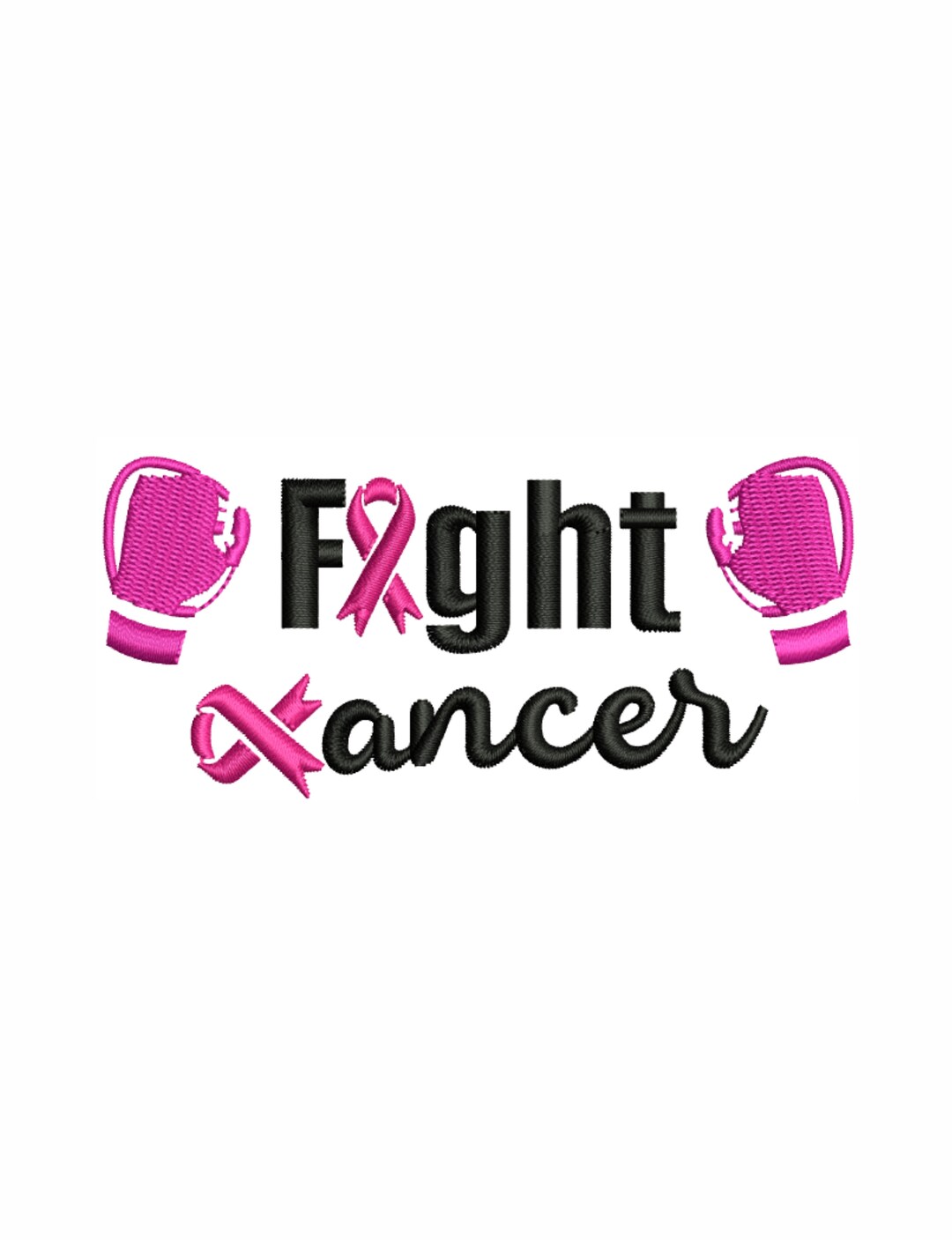 Fight Cancer Embroidery Design Cancer Ribbon Dst File Breast Cancer Pes ...