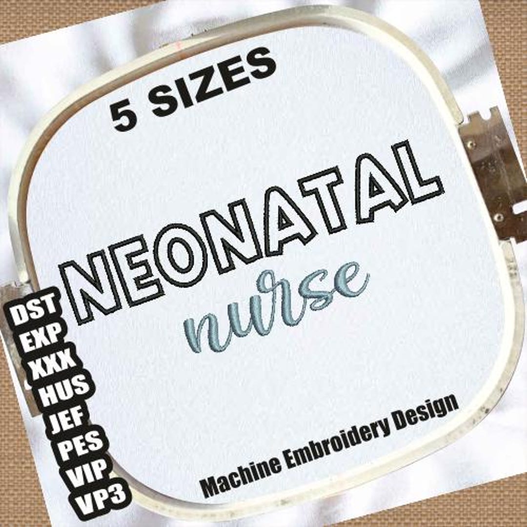 Neonatal Nurse Letters Machine Embroidery Design (digital File) - Etsy