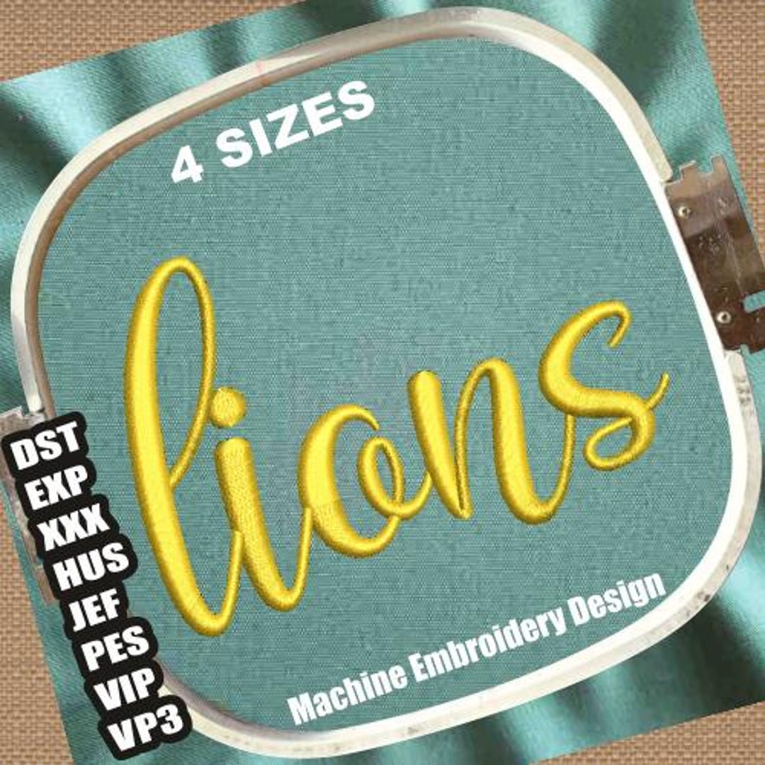 Lions 3D Puff Letters Machine Embroidery Design | Lions 3D Puffy Foam ...