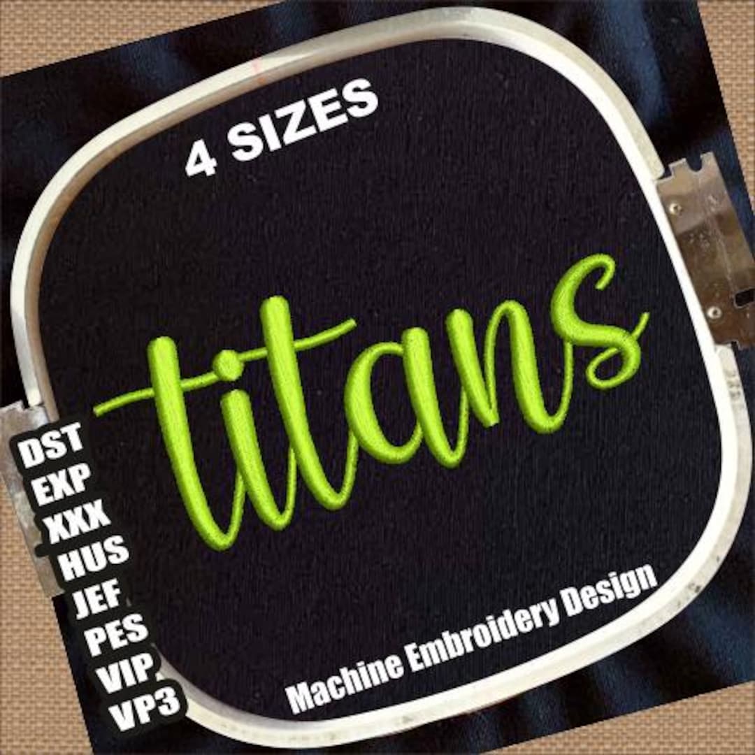 Titans Machine Embroidery Designs | Titans Letters Embroidery Patterns ...