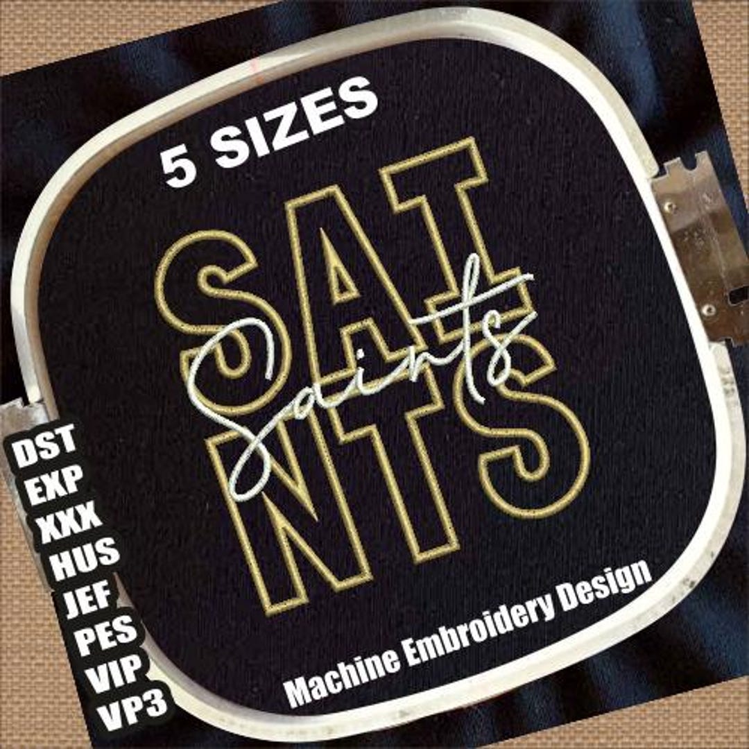 Saints Letters Machine Embroidery Design: Outline Font (instant ...