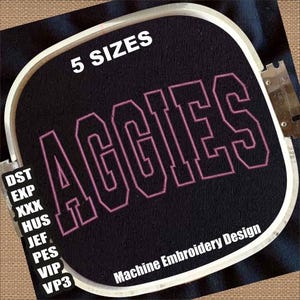 Aggies Letters Machine Embroidery Designs | Aggies Outline Embroidery ...