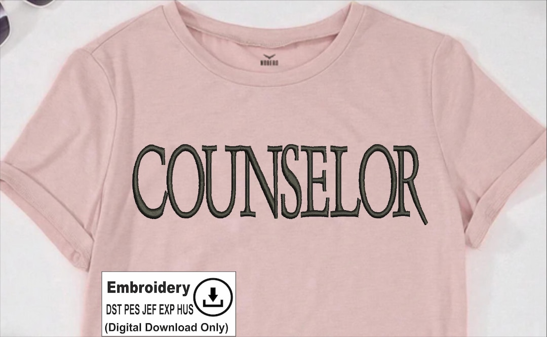 Counselor Letters Machine Embroidery Design: School Therapist Pattern ...