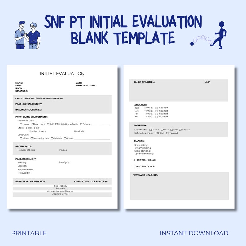 Physical Therapy Skilled Nursing Facility Initial Evaluation Template ...