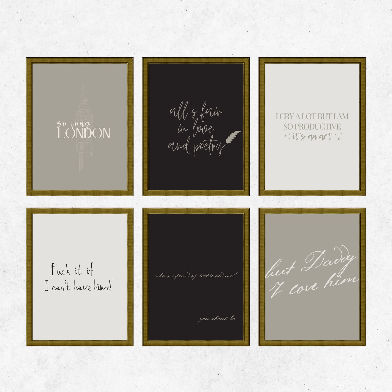 TTPD Prints Set of 6 | the Tortured Poets Department Poster | Printable ...