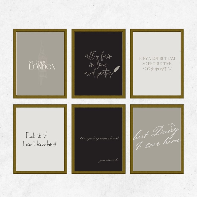 TTPD Prints Set of 6 | the Tortured Poets Department Poster | Printable ...