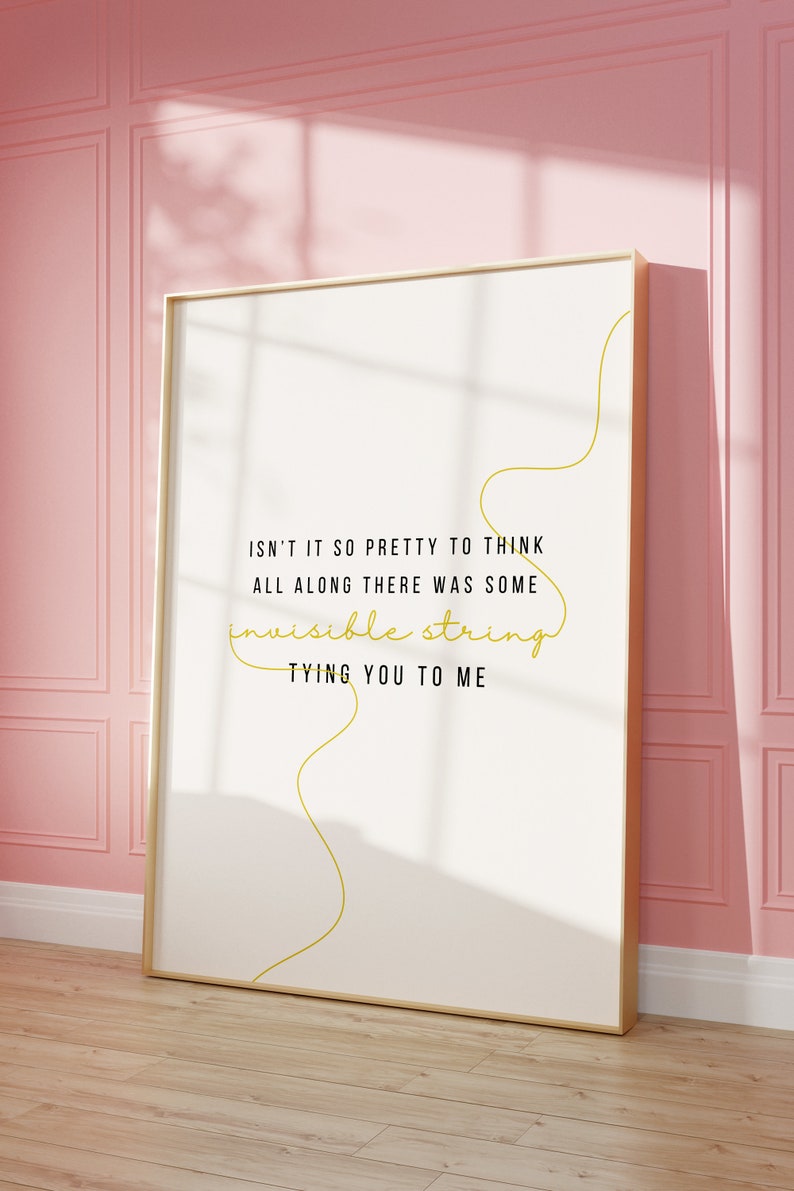 Invisible String Poster | Printable Wall Art | Swiftie Poster| Digital ...