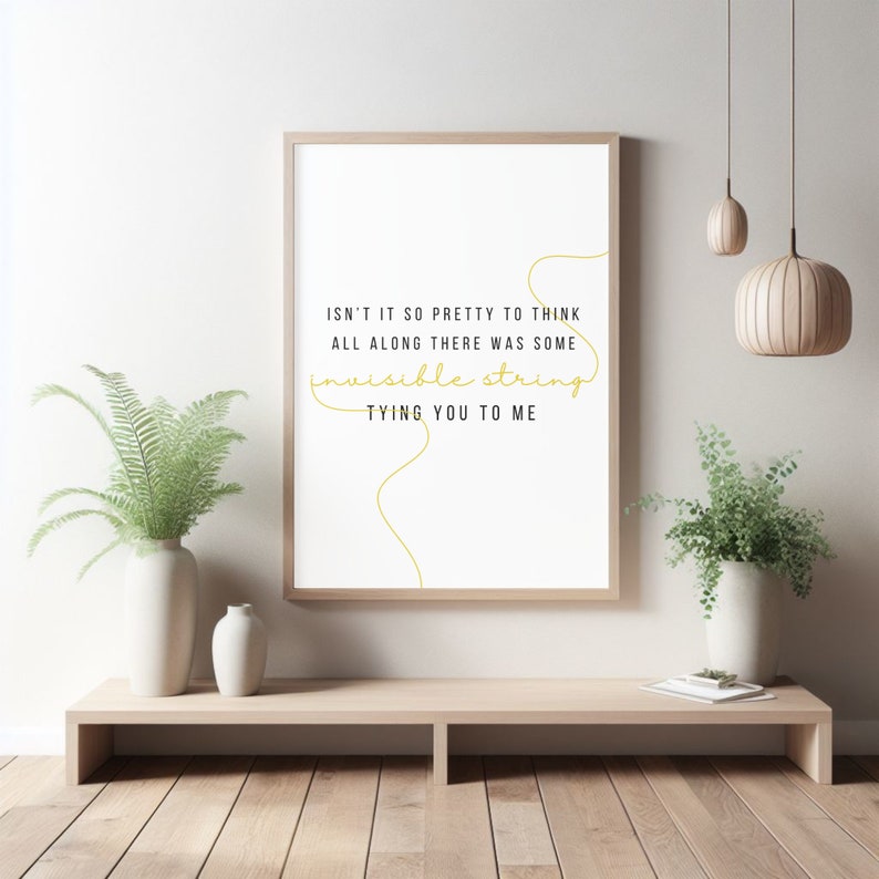 Invisible String Poster Printable Wall Art Swiftie Poster Digital ...