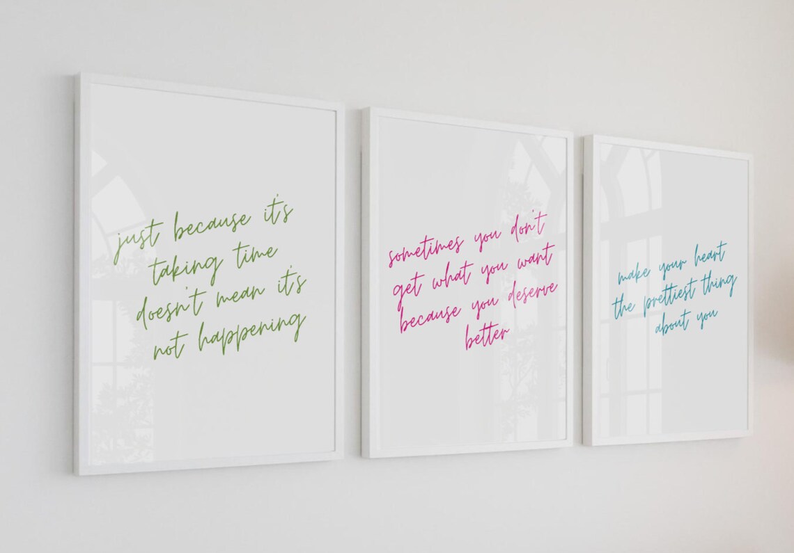 Set of 3| Motivational | Inspirational | Quotes | Trendy Wall Art ...