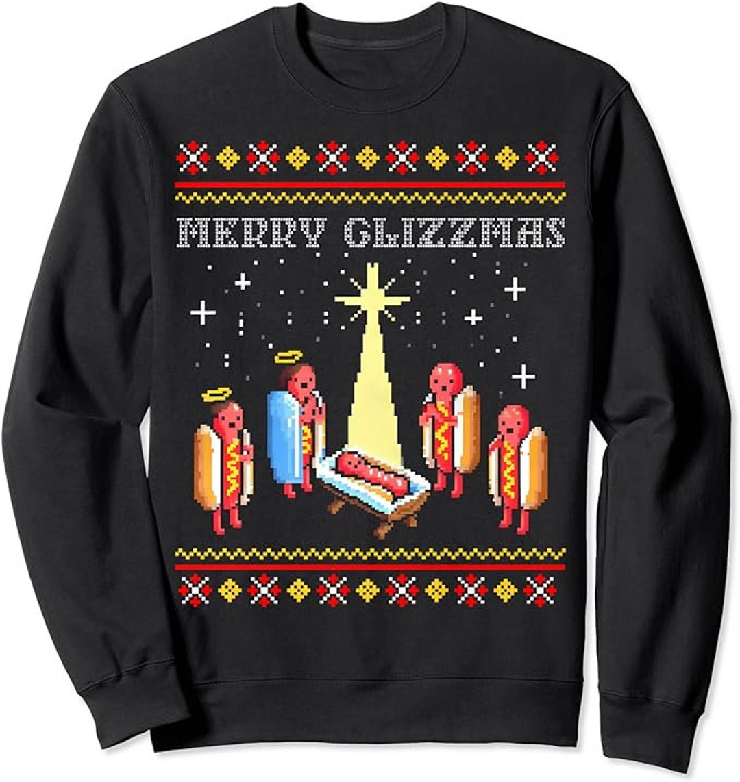 Merry Glizzmas Tacky Funny Merry Christmas Hot Dogs Sweatshirt - Etsy