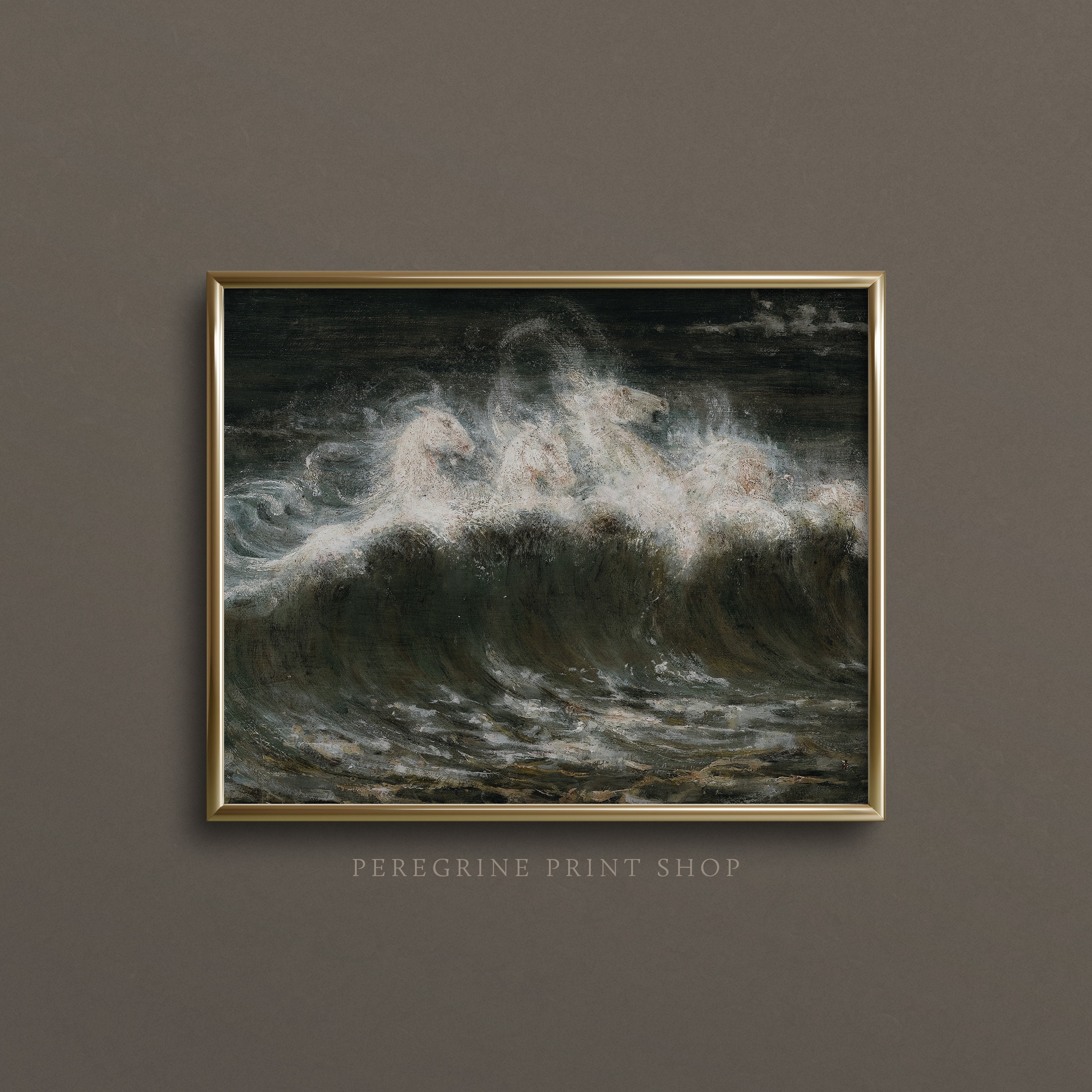 Neptune's Horses Gothic Victorian Art Moody Wall Art - Etsy