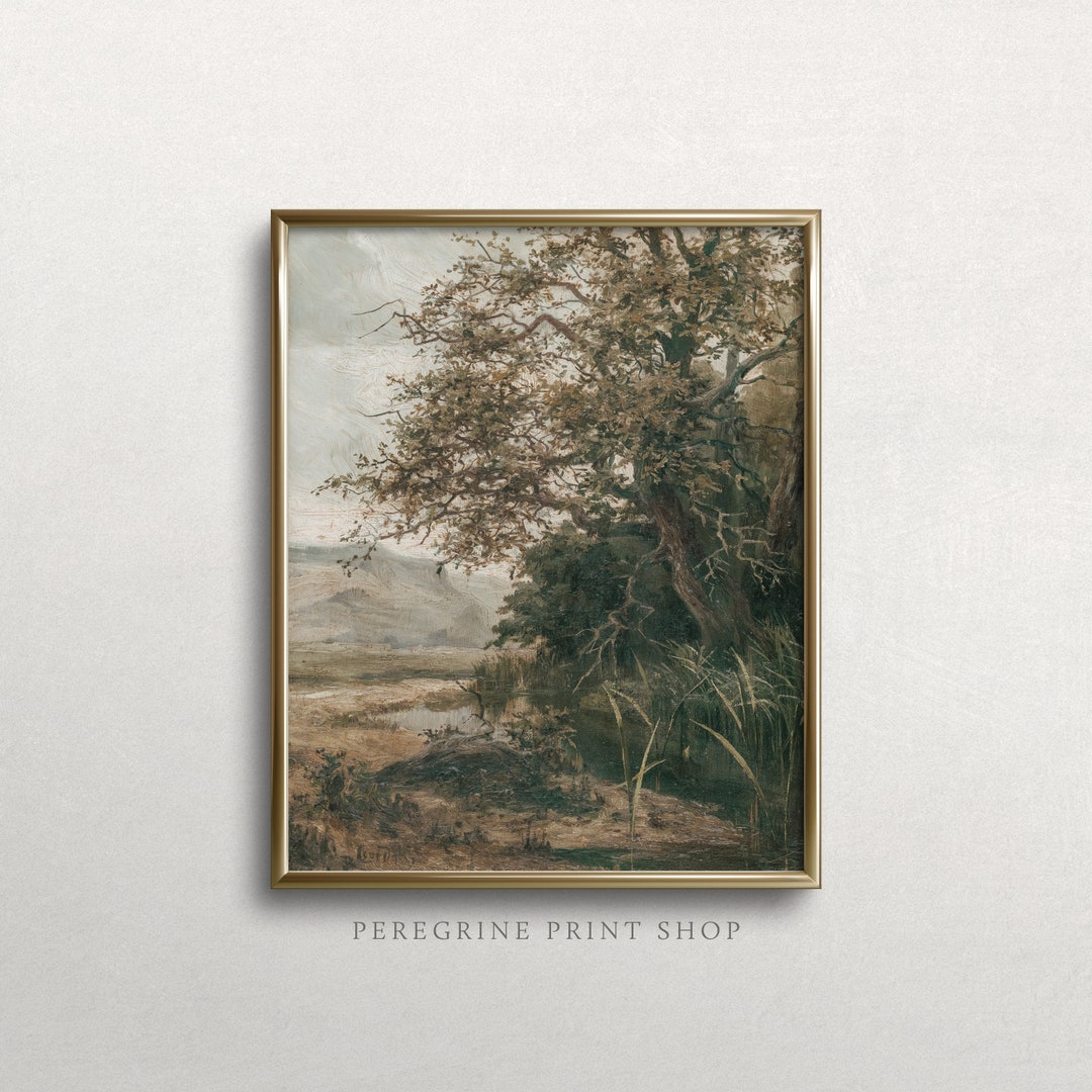Hope Tree | Moody Tree Art | Forest Wall Art | Tree Landscape Painting ...