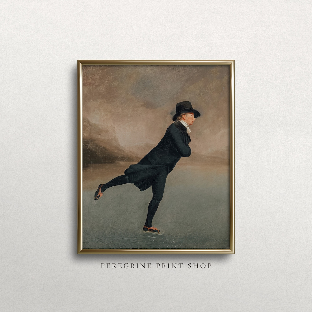 Skating Pastor | Vintage Winter Landscape Painting | White Christmas ...