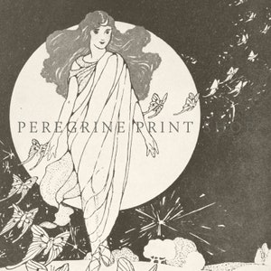 Lady Moon | Lunar Moth Print | Moody Wall Art | Dark Academia Art ...