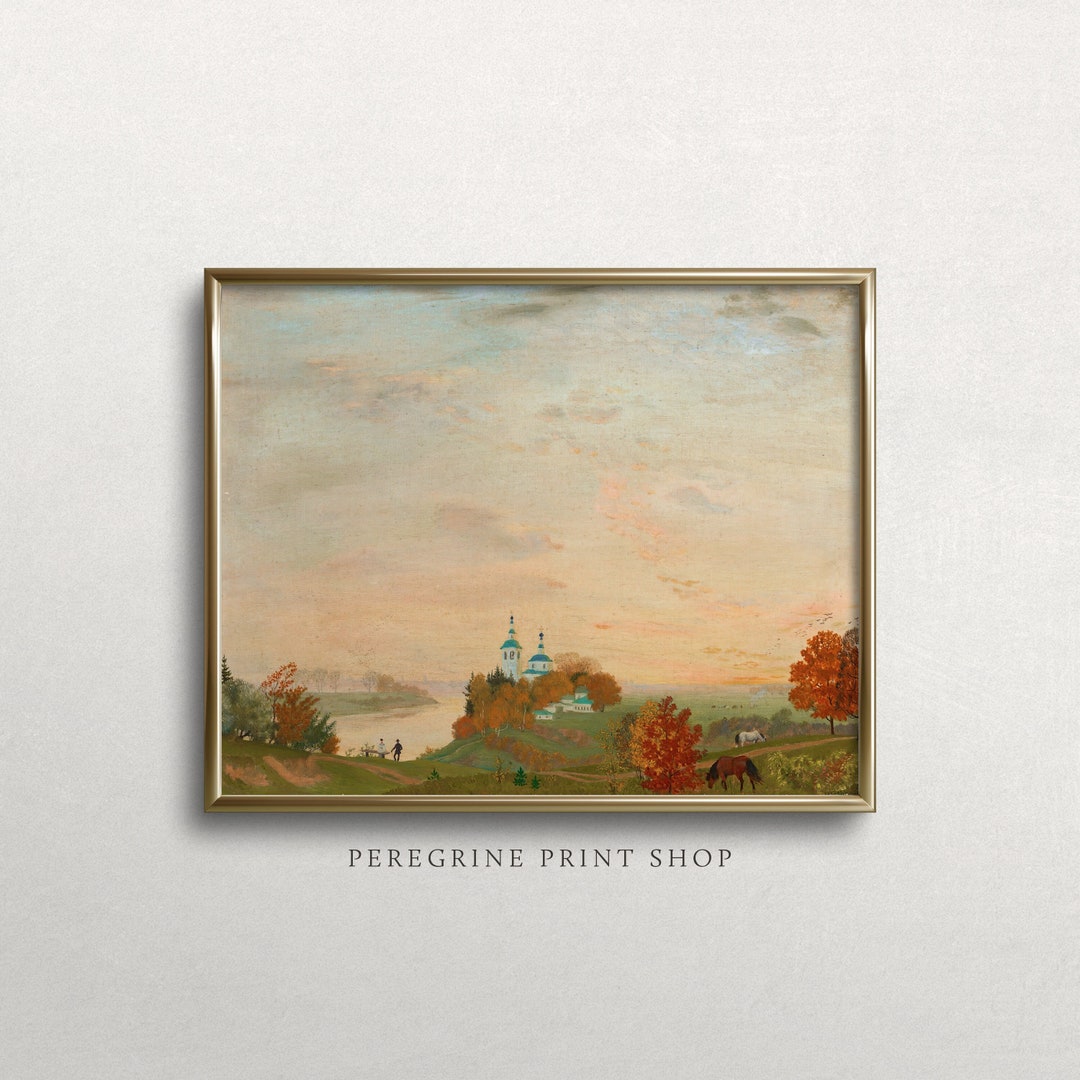 Russian Countryside Painting | French Country Wall Art | Vintage ...