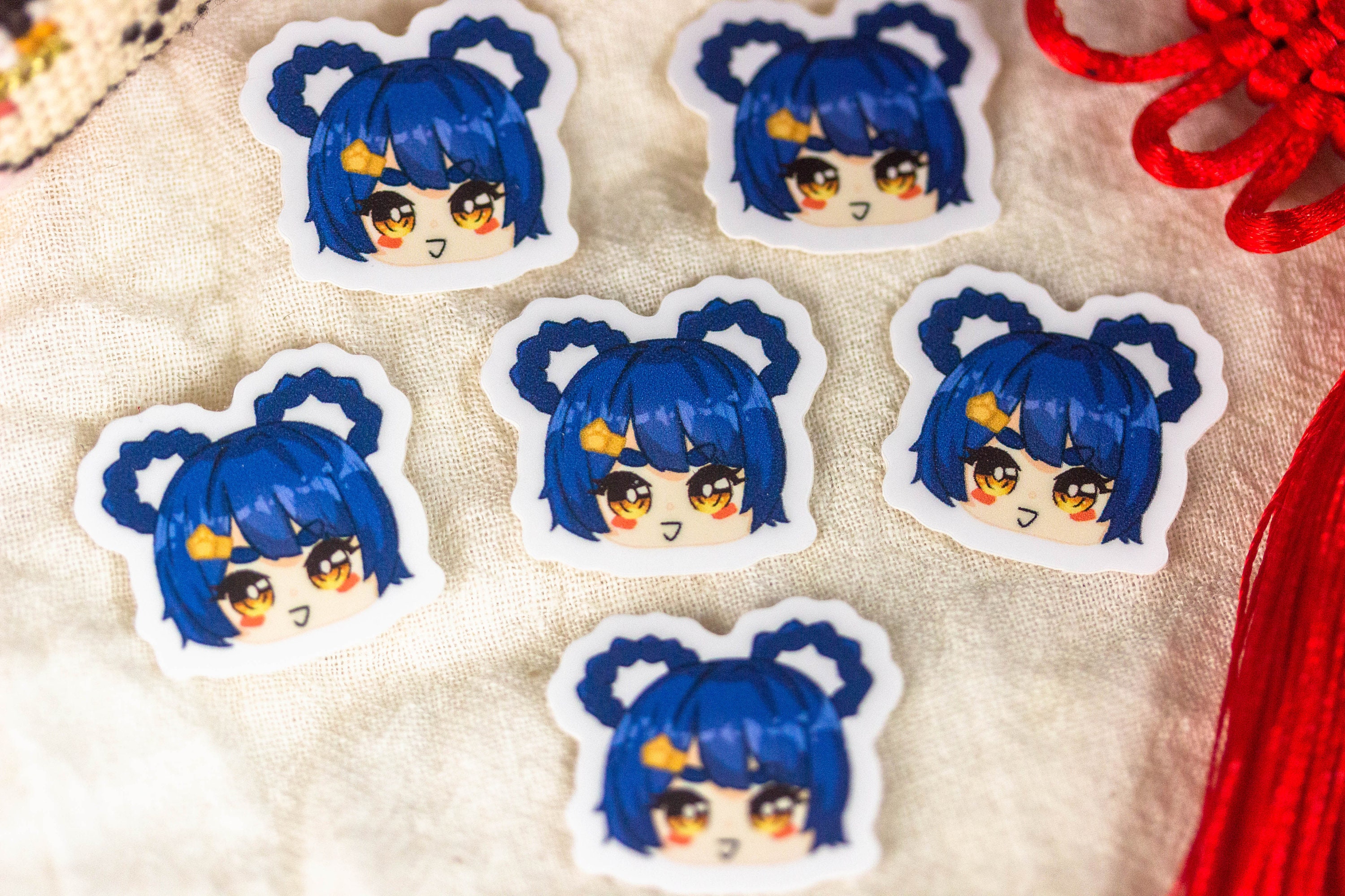 Genshin Impact Xiangling Mini Vinyl Sticker 1 Inch Vinyl Filler ...