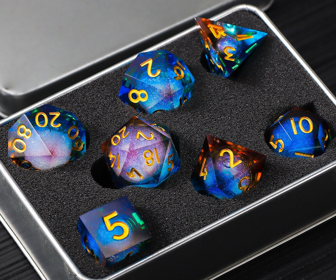 Liquid Core Dnd Dice, Handmade Liquid Core Resin Dice, Resin Sharp Edge ...